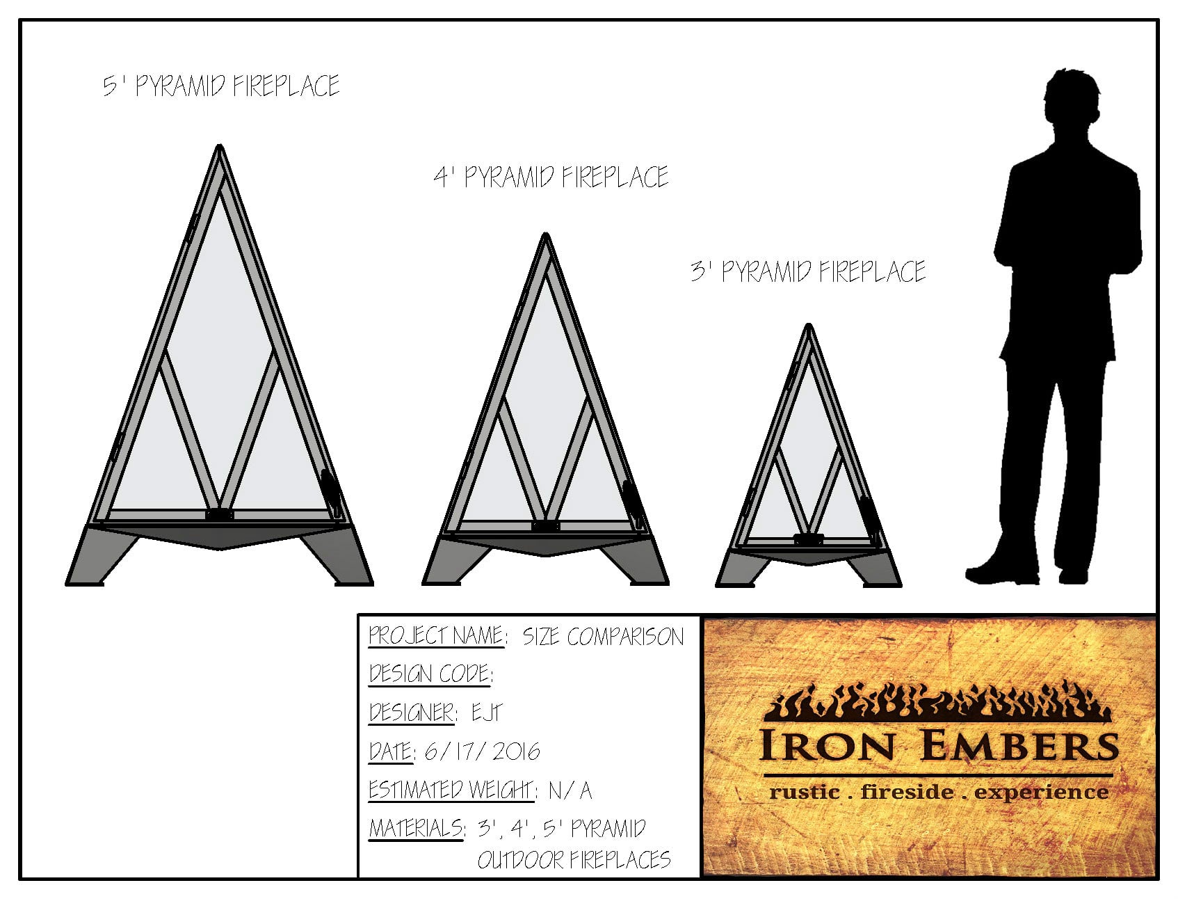 5' Pyramid Outdoor Fireplace