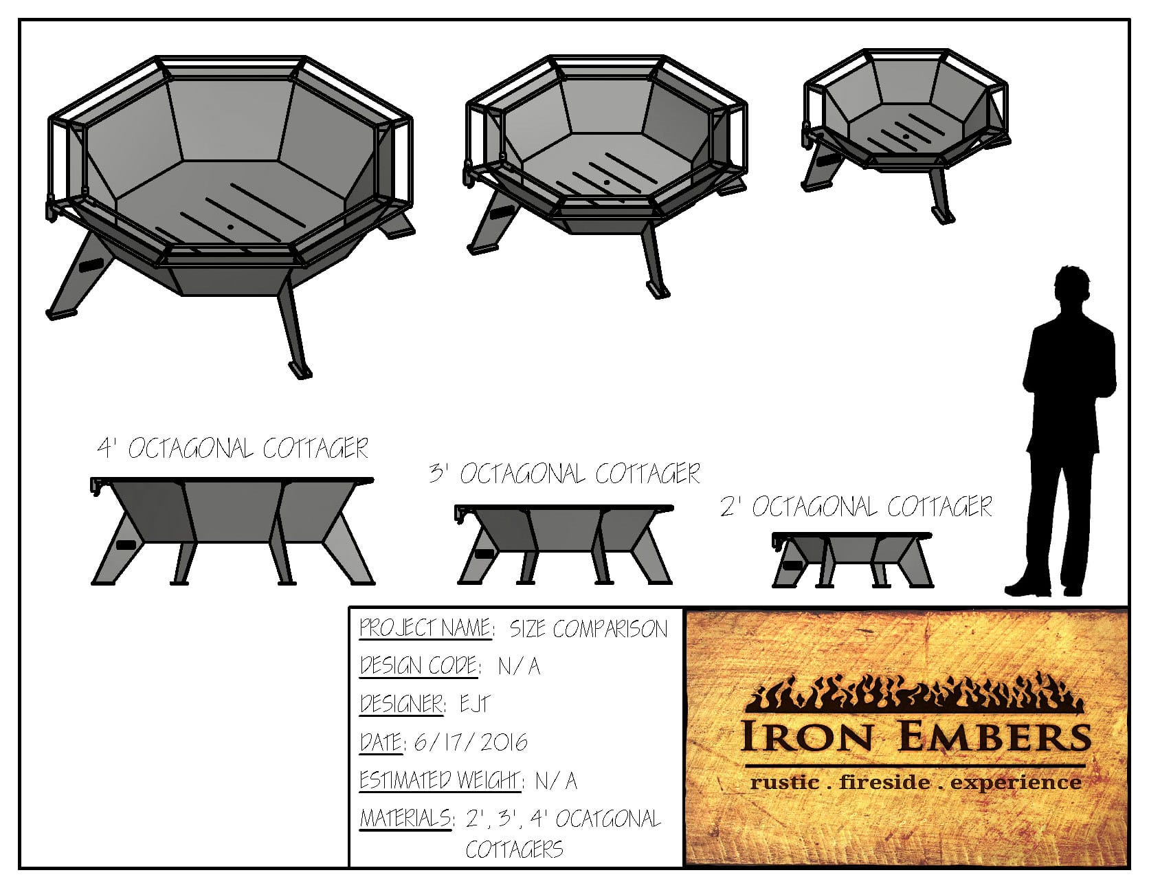 4' Octagonal Cottager Fire Pit